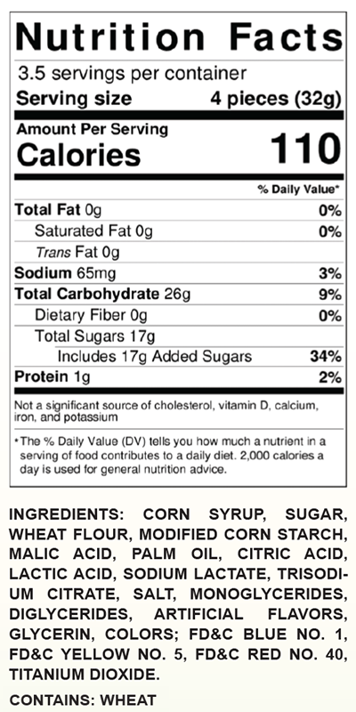 Sour Tooth Rainbow Belts: Sour Candy Belts, Bites & Rings - Fresh & Chewy